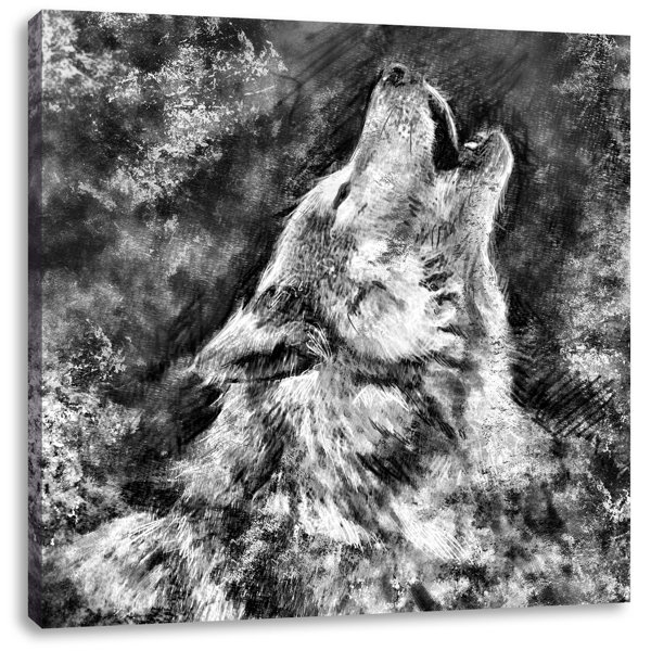 East Urban Home Leinwandbild Heulender Wolf Kunst | Wayfair.de
